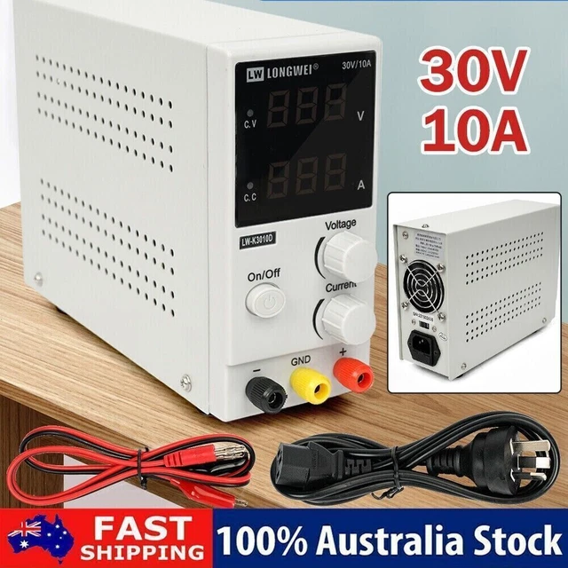 DC POWER SUPPLY Variable 30V 10A Adjustable with 3-Digits LED Power ...