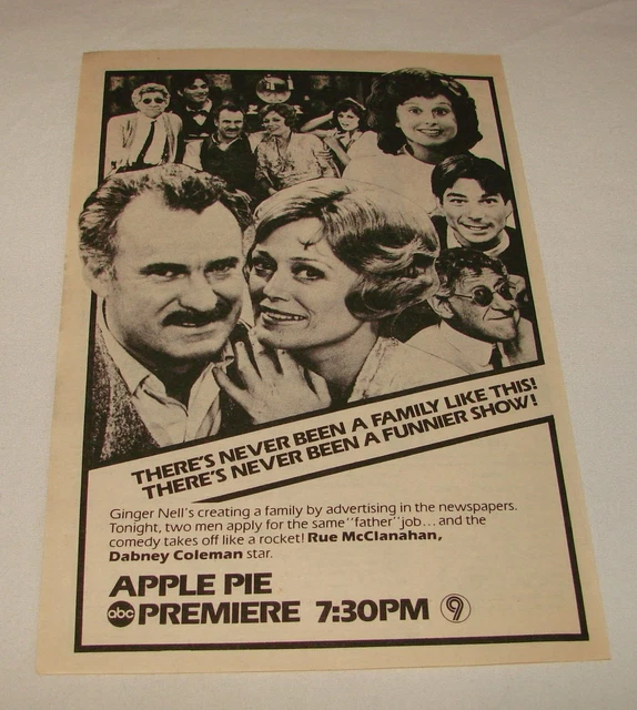 1978 ABC TV Ad ~ Apple Pie Séries Première~ Rue Mcclanahan, Dabney ...