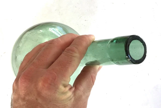 ANCIENNE BOUTEILLE VERRE Soufflé En Forme D’olive Ou Poire Old Bottle ...