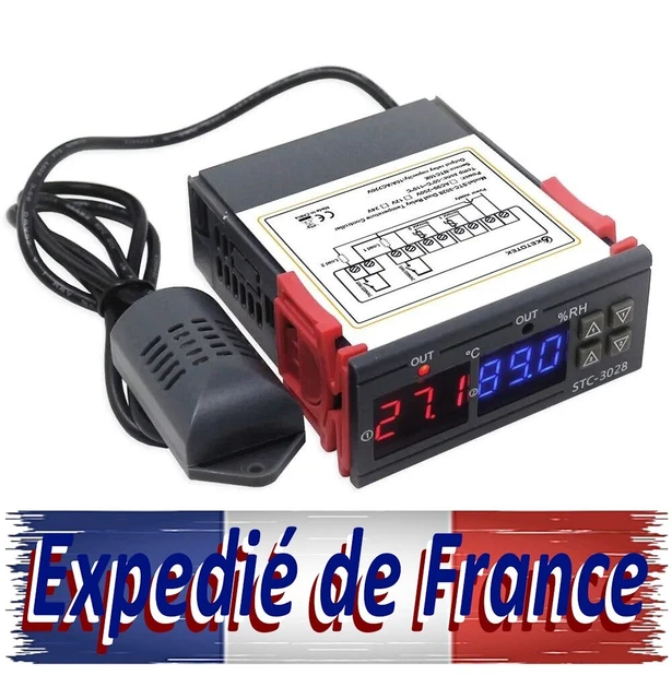 CONTRÔLEUR NUMÉRIQUE DE Température Et D'Humidité, Thermostat STC 3028 AC, 110V, EUR 20,56 ...