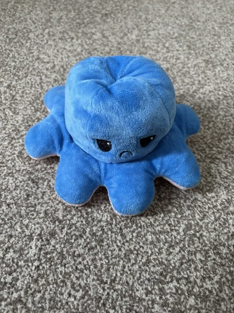 7” BLUE PINK Reversible Flip-Your-Mood Plush Stuffed Octopus Soft Toy £ ...