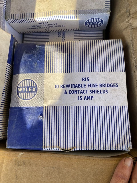 VINTAGE 10 X 15 amp Consumer Unit fuses OLD SCHOOL TYPE 15A Wylex Fuse ...