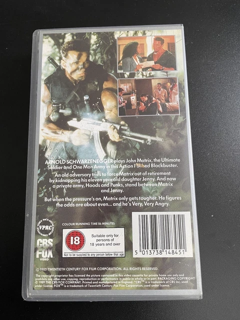 COMMANDO (VHS) 1985 Arnold Schwarzenegger Vintage Movie Classic (tape ...
