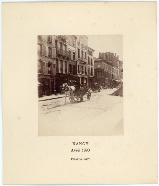 FRANCE, NANCY, SCÈNE de rue, avril 1890 Vintage albumen print.Gaston de ...