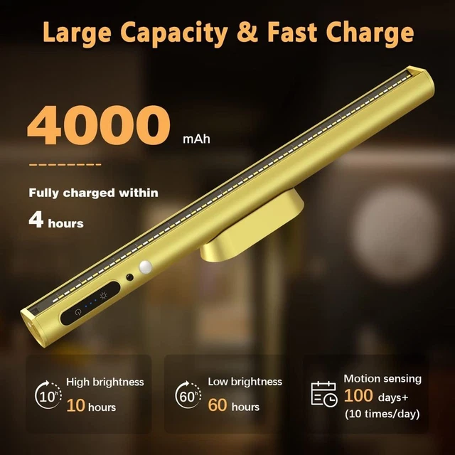 MOTION SENSOR LED Strip Light Bar Battery Operated Dimmable – Gold £17. ...