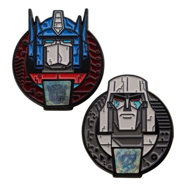 TRANSFORMERS 40TH ANIVERSARIO Optimus Prime Y Megatron Pin Insignia Set ...