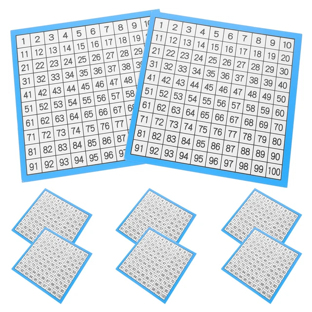 10 SHEETS NUMBER Charts Hundreds Chart Math Charts Math Tables Math ...
