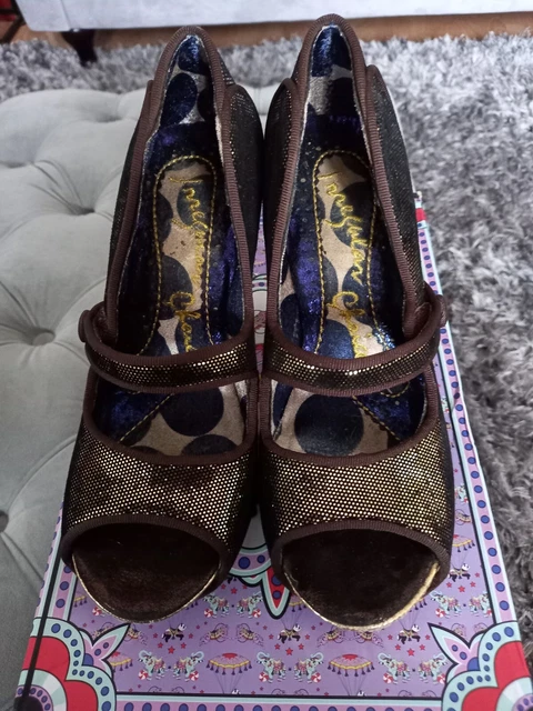 IRREGULAR CHOICE SHOES Krazy Karen Size 4 Peep Toes Leopard Print Heel ...