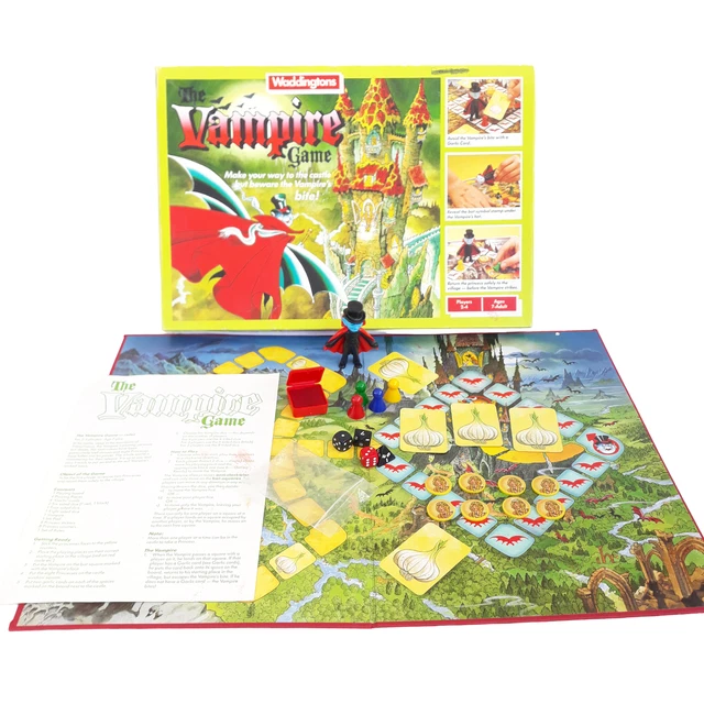 VINTAGE WADDINGTONS THE Vampire Board Game Ink Stamper Dracula SEE ...