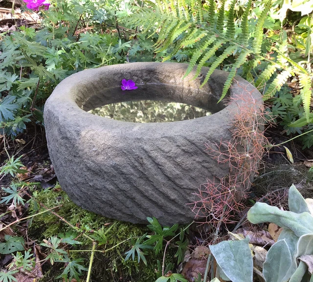 STONE GARDEN OLD Style Deep Rockery Bird Bath / Mini Pond Ornament Bowl ...