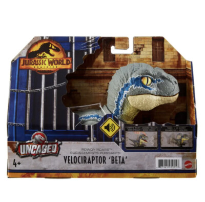 JURASSIC WORLD DOMINION Uncaged Rowdy Roars Velociraptor Blue Baby Beta ...