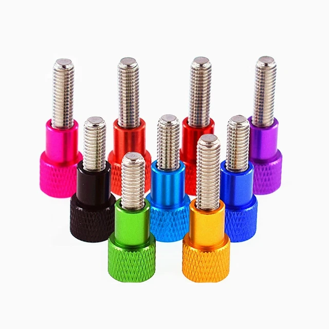 M6 KNURLED THUMB Screws A2 Stainless Steel +Colour Aluminum Hand Turn ...