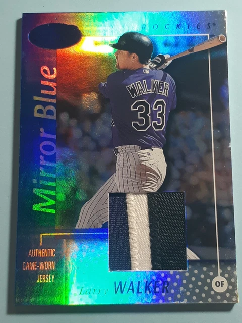 LARRY WALKER COLORADO Limited Edition /75 Mirror Blue Game Used Patch ...