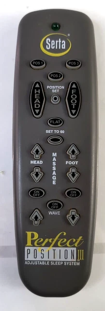 SERTA PERFECT POSITION III Remote for Adjustable Bed, Original OEM Rare ...
