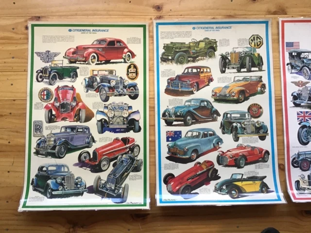 CLASSIC CARS POSTERS Three Of ..Rare Collectors Early Editions EUR 75 ...