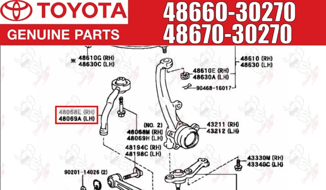TOYOTA OEM ARM Sub-Assy, Suspension Avant, Set Inférieur N°2 Rh & Lh ...