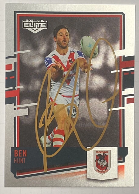 BEN HUNT ST George Illawarra Dragons 2021 Elite Silver Specials Signed ...