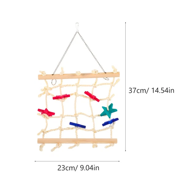 BIRD CLIMBING NET Parrot Swing Net Hanging Cage Perch Chew Toy Parrot ...