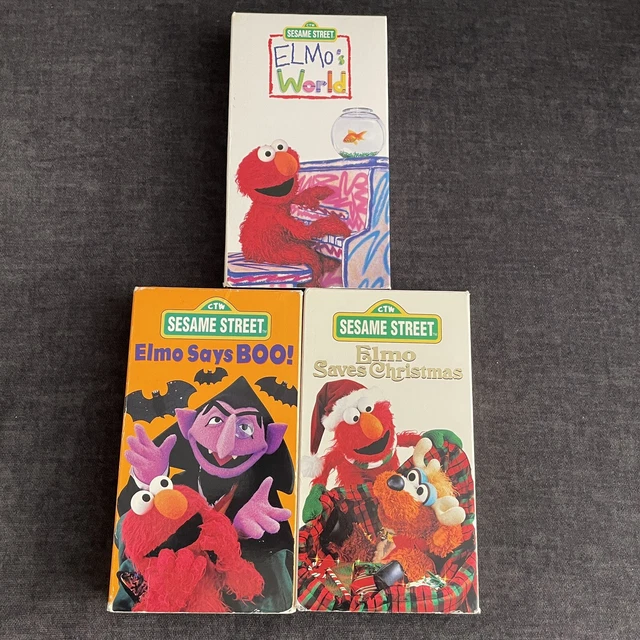 3 VHS TAPE Lot - Sesame Street Elmo's World, Elmos Says Boo! and Saves ...