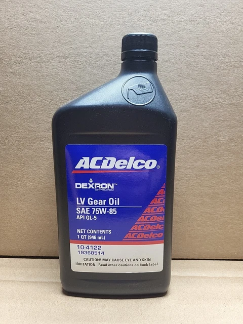 GENUINE GM ACDELCO LV GEAR OIL SAE 75W-85 APL GL-5. 10-4122 / 19368514 ...