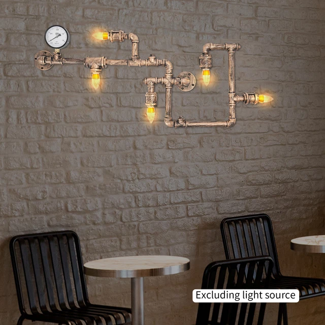 5 HEADS RETRO Water Pipe Wall Lamp Wall Lamp Lamp Metal Lighting Hallway 220V £93.09 - PicClick UK