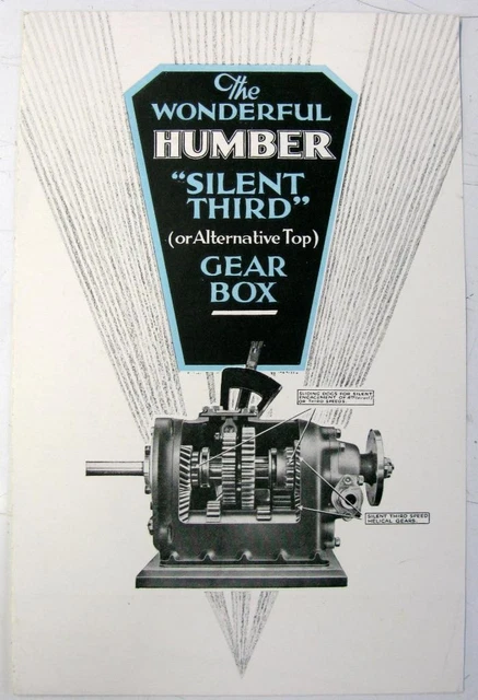 HUMBER &SILENT THIRD& Gear Box or Alternative Top c1930 Original Sales ...