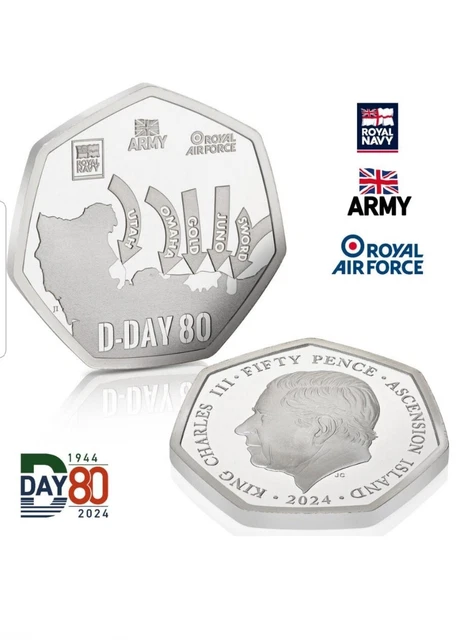 RARE 50P SILVER Coin D-Day 80th Anniversary Limited Edition FREE ...