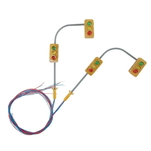 KIT SEMAFORI SCALA N segnali pedonali LED con colonna metallica 2 unità ...