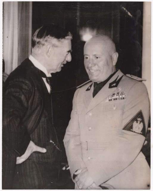 WW2 ORIGINAL PRESS Photo Munich Agreement Chamberlain And Mussolini ...