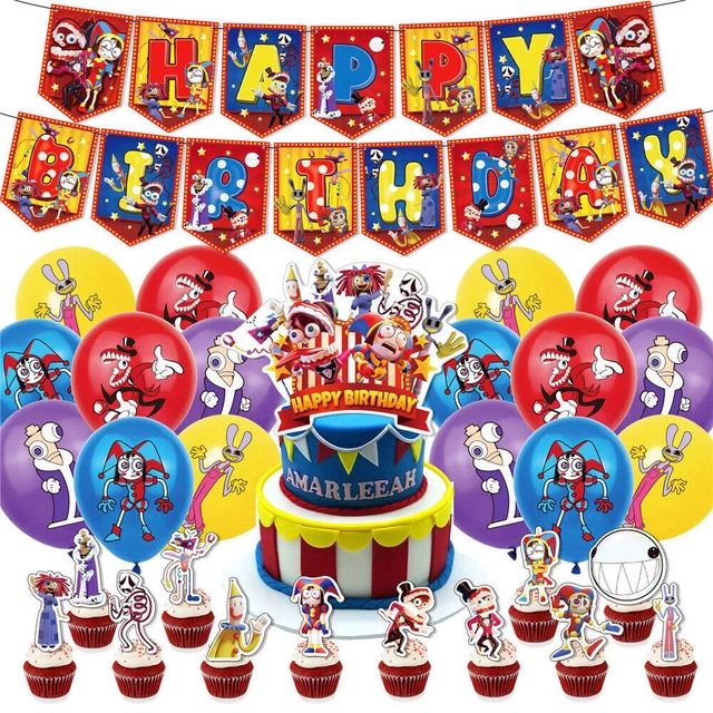 The Amazing Digital Circus Balloons Banner Cake Topper Birthday Party