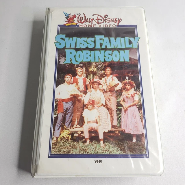 WALT DISNEY HOME Video Swiss Family Robinson VHS White Clamshell 1960 £ ...