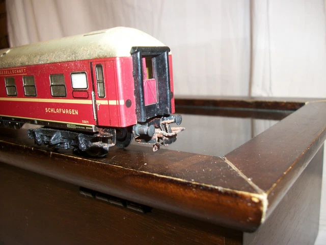 VINTAGE MARKLIN HO 4064 Tin DSG Sleeper Car Schlafwagen Passenger, Red ...