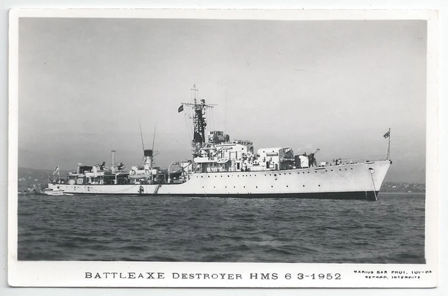 HMS BATTLEAXE WEAPON class Destroyer Royal Navy RP PC £10.00 - PicClick UK