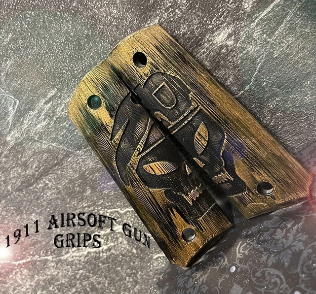 1911 HAND GRIPS 3d printed Airsoft panel set with Skull pattern £9.60 ...