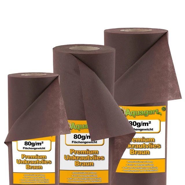 80 M² GARDEN fleece Weed control fabric Mulch fabric 80 g 1.6 m wide ...