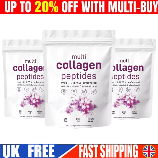 MULTI COLLAGEN PEPTIDES Powder-Hydrolyzed Protein Peptides (Type I,II ...