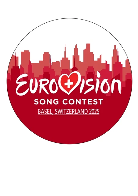EUROVISION 2025 BASEL 7.5inch Circle Edible Icing Sheet Cake Topper ...