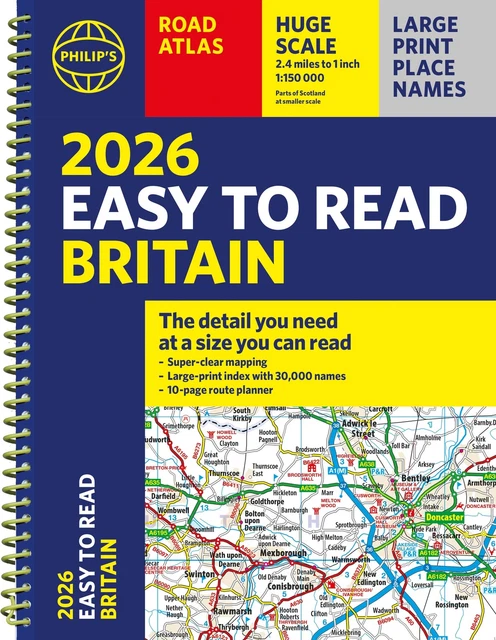 PHILIP'S MAPS 2026 Philip's Easy to Read Road Atlas (Encuadernación de ...