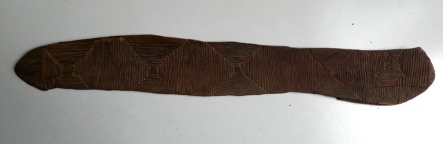 OLD AUSTRALIAN ABORIGINAL Incised Message Stick Early Carved Weather ...