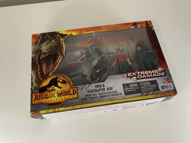 MATTEL JURASSIC WORLD Dominion Owen Grady Velociraptor Blue Rain ...