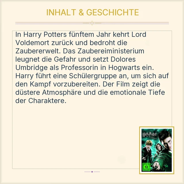 HARRY POTTER UND der Orden des Phönix DVD Fantasy Film David Yates FSK ...
