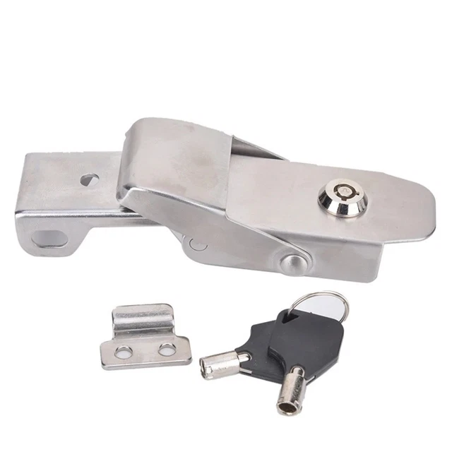 CABINET LOCK SPRING-LOADED Hasp Home Security Lock Cylinder Secure ...