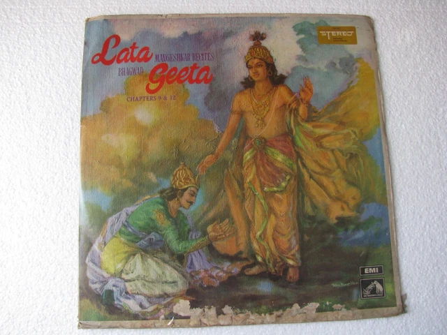LATA MANGESHKAR RECITES Bhagwad Geeta Chapter 9 12 Hindi LP Record ...