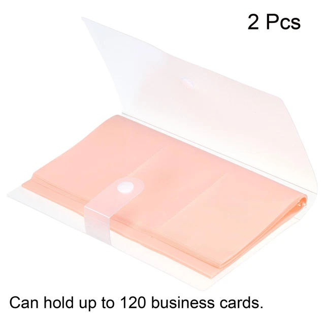 NEGOCIOS TARJETEROS, 2 Paquete Plástico Portátil Tarjetas Carpeta, Rosa ...