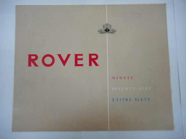 1950&S ROVER ORIGINAL Sales Brochure .... Ninety Seventy-Five 2 Litre ...