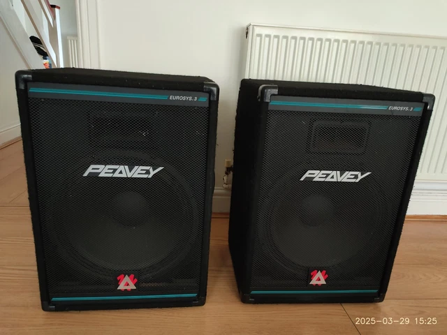 PEAVEY EUROSYS 3 Passive PA Speakers PAIR £125.52 - PicClick UK
