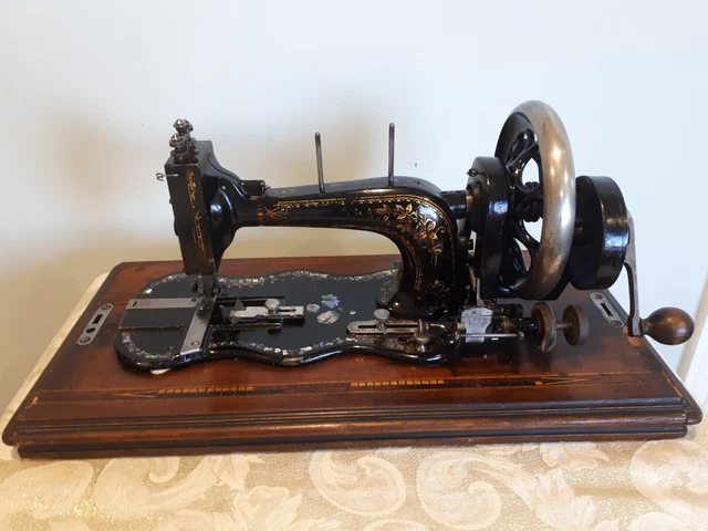 RARE 1885 WERTHEIM Superba Model B Hand Crank Sewing Machine Fiddle ...
