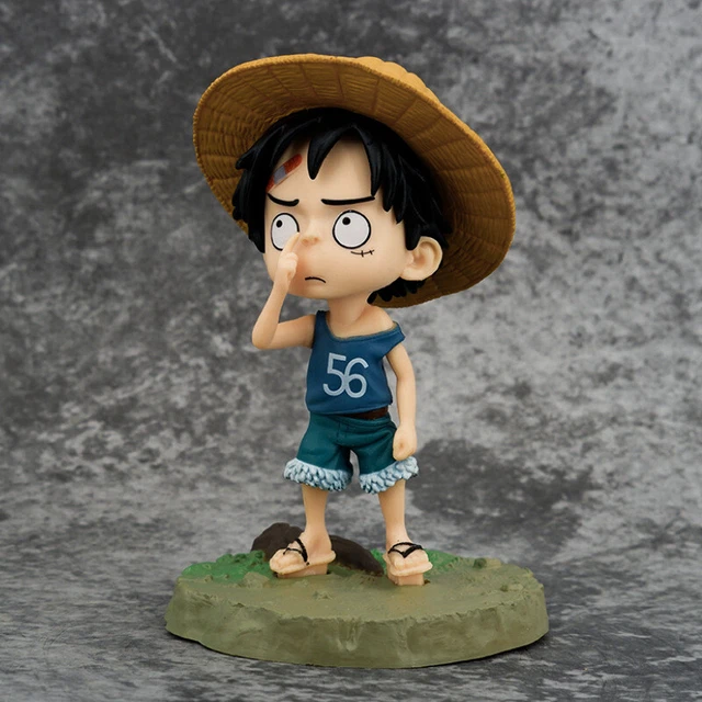 ONE PIECE CHILDHOOD Luffy Picking Nose Funny Luffy Model Ornament Toy £ ...