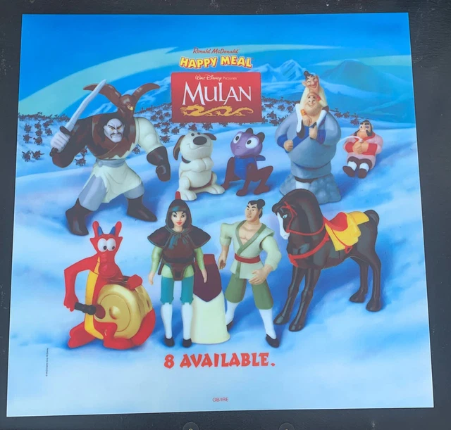 MCDONALDS DISPLAY MENU Sign Vintage MULAN Disney Happy Meal Sign ...