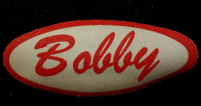 BOBBY VINTAGE 1960S Cursive Name Patch Uniform Shirt Iron On RARE VHTF ...